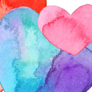Hearts Watercolor Clipart, Hand Painted Heart Watercolor Clip Art ...