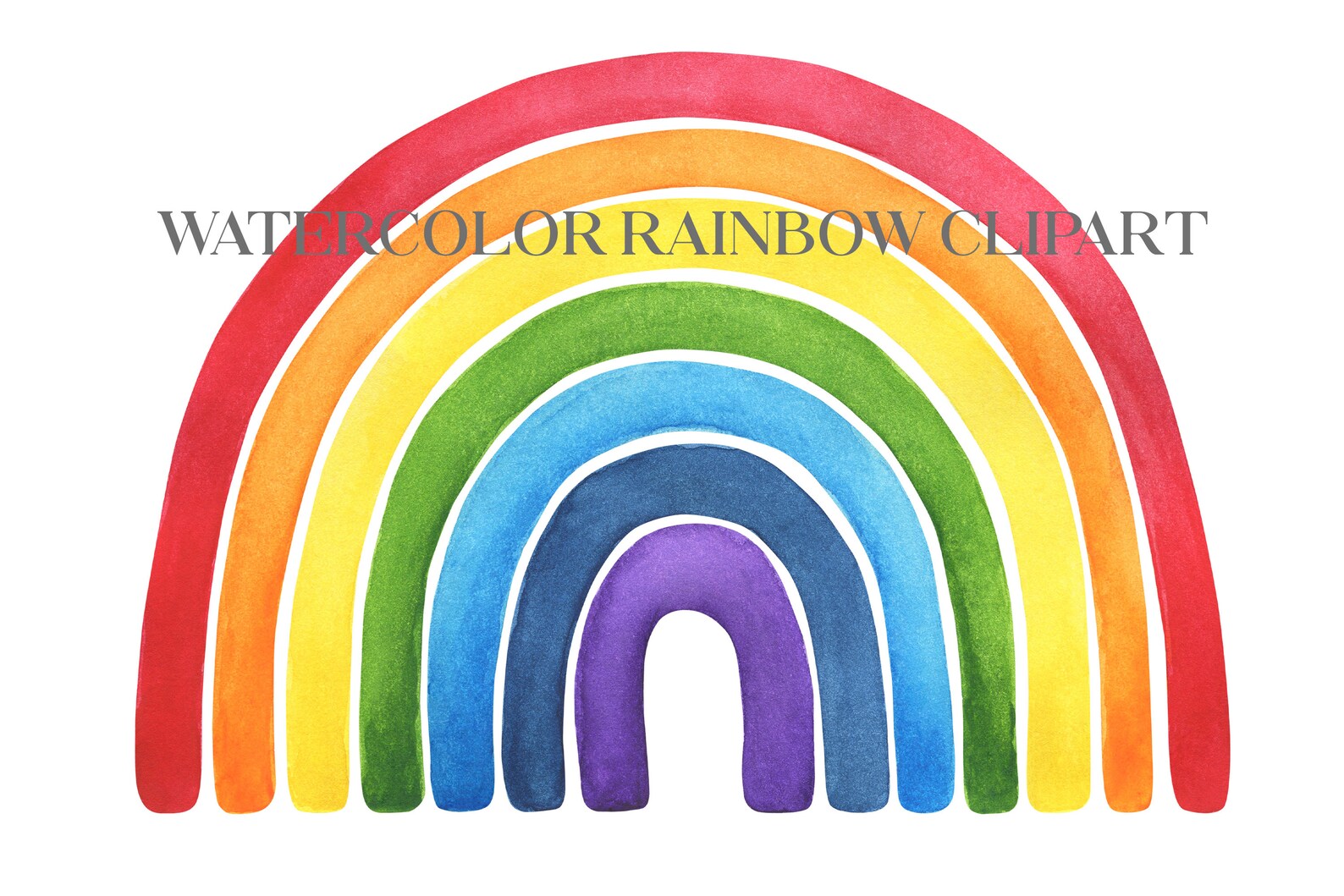 Watercolor Rainbow Clipart PNG Instant Download - Etsy