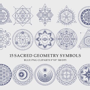 Sacred Geometry Cliparts Set, Collection of Mystical Alchemy Symbols ...