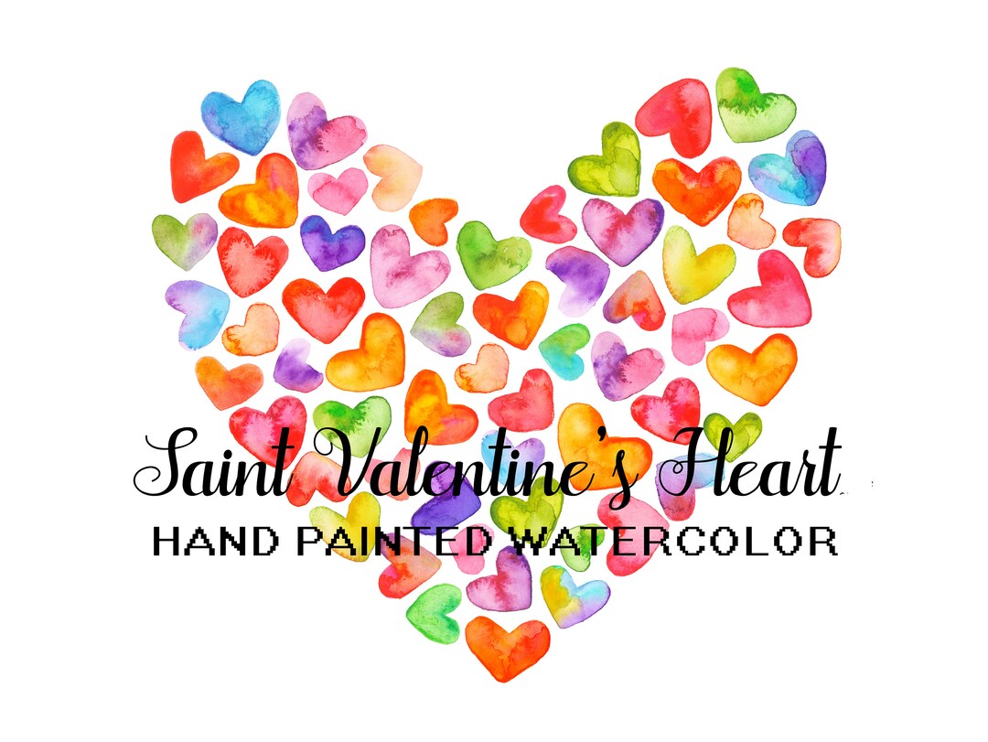 Hearts Watercolor Clipart, Hand Painted Heart Watercolor Shape, Colored ...