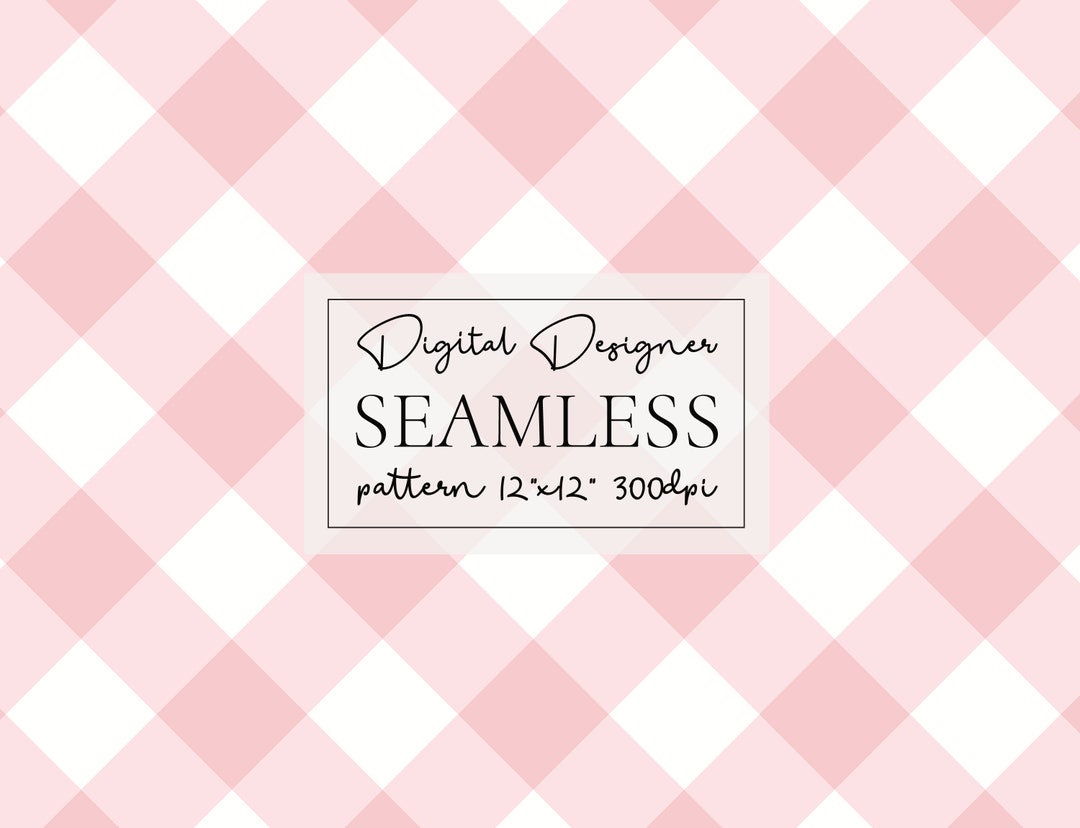 Seamless Pink Gingham Diagonal Pattern, Fabric Design, Commercial ...