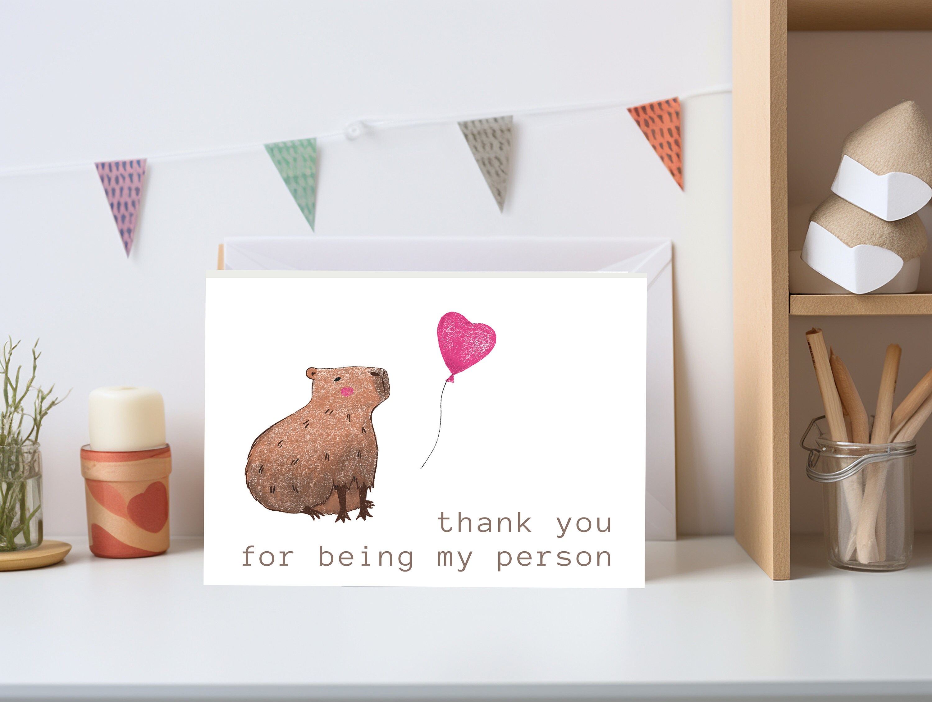 Greeting Printable Capybara Card, Thank You for Being My Person ...
