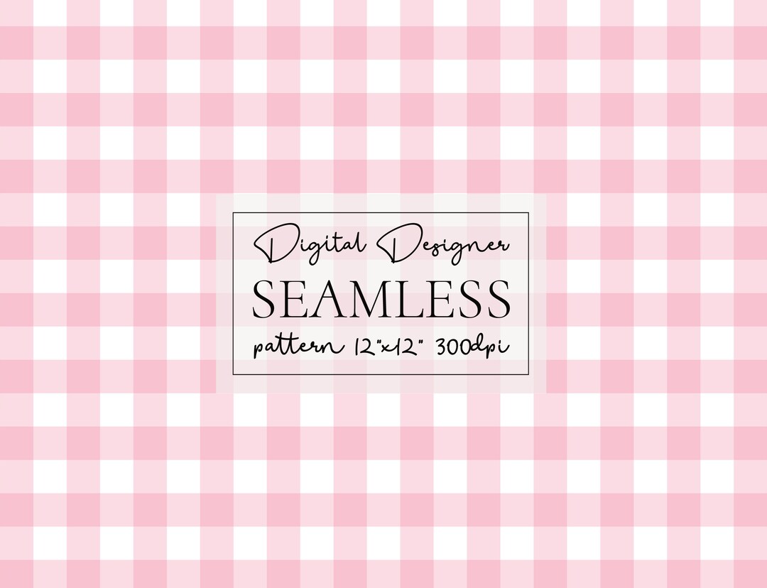 5 Seamless Repeat Gingham Patterns Light Pink Colors, Fabric ...