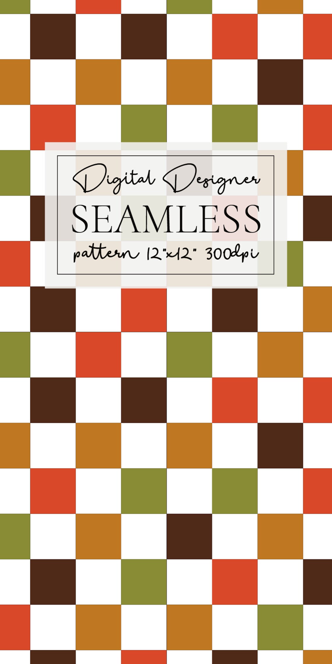 Seamless Colored Check Chess Pattern, Fabric Design, Commercial License ...