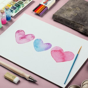 Hearts Watercolor Clipart, Hand Painted Heart Watercolor Clip Art ...