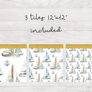 Nautical Ships Seamless Pattern, Sailboats and Anchors on White, Fabric ...
