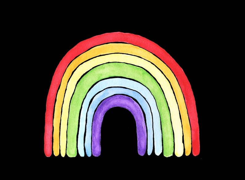Watercolor PNG Clipart Rainbow / Transparent Background / 600 Dpi - Etsy