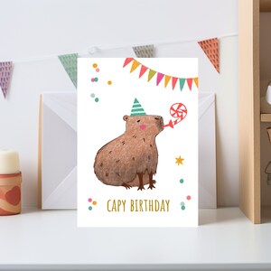Capybara Printable Birthday Greeting Card, Digital Download, Print at ...