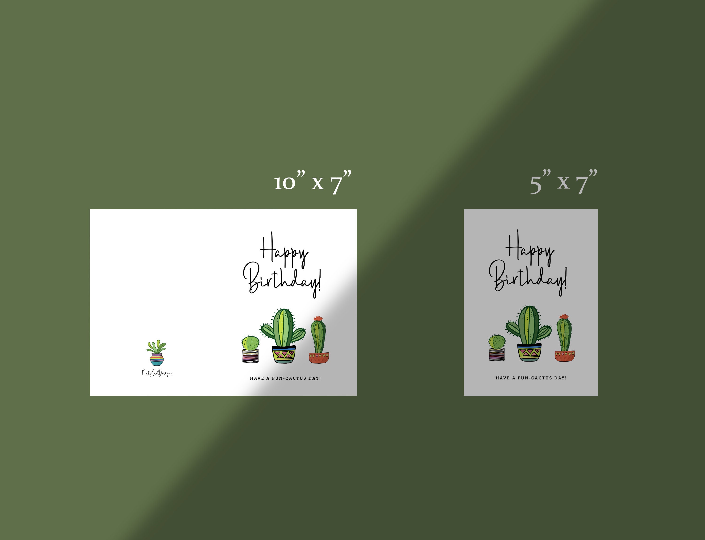 PRINTABLE Fun Potted Cacti Birthday Card Instant Download - Etsy