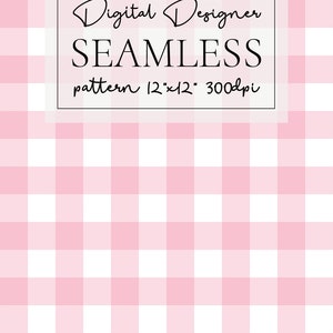 5 Seamless Repeat Gingham Patterns Light Pink Colors, Fabric ...