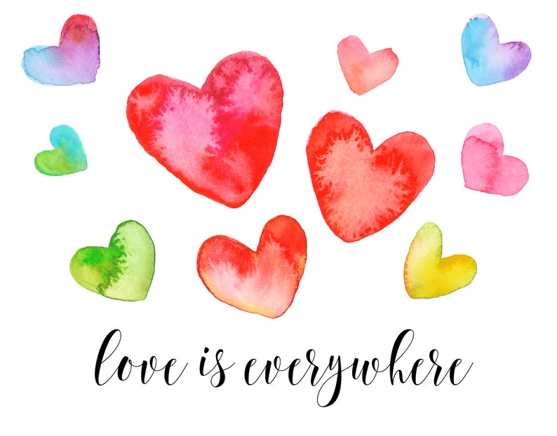 Hearts Watercolor Clipart Hand Painted Heart Watercolor Clip | Etsy