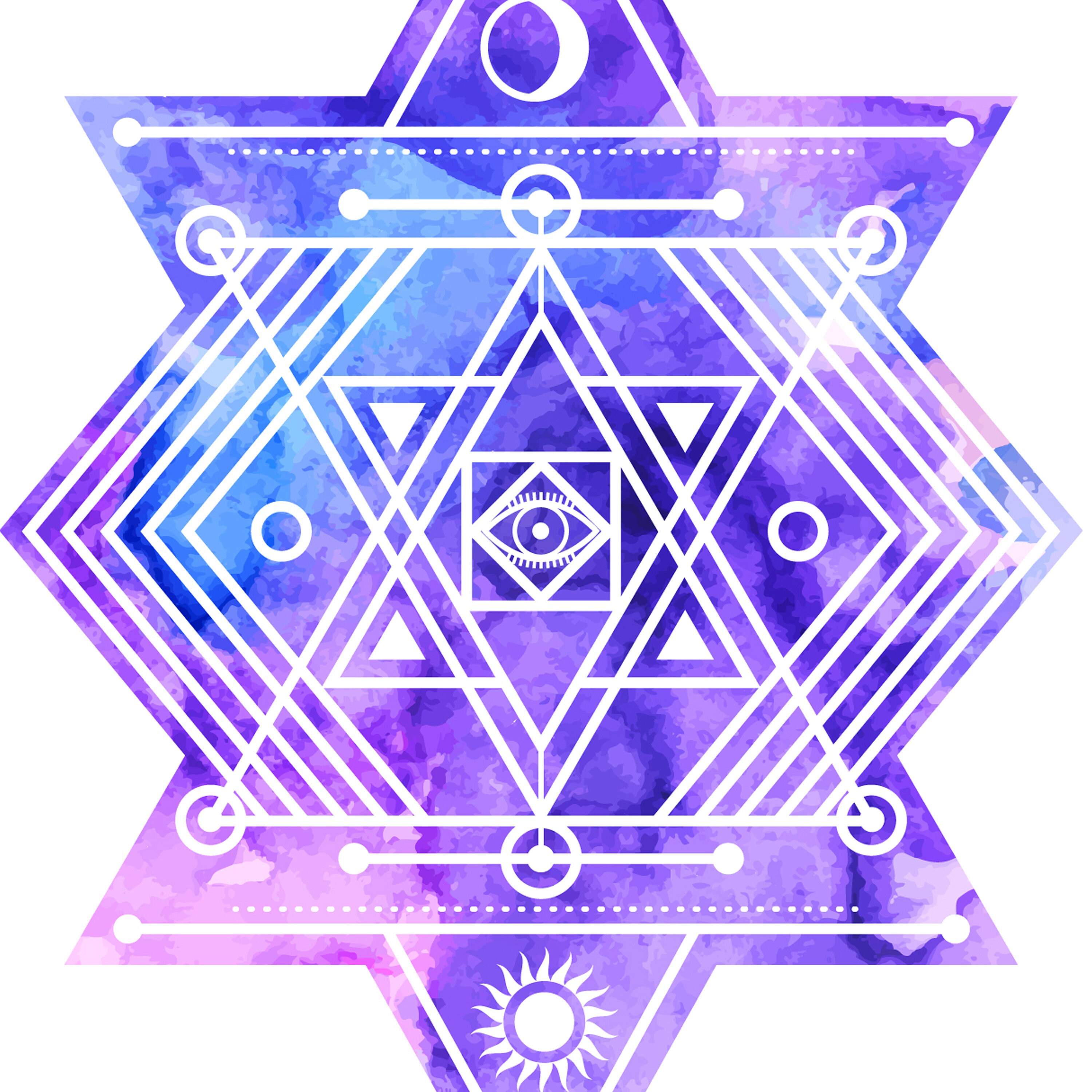 Watercolor Cliparts Set With Sacred Geometry Symbols. Digital - Etsy