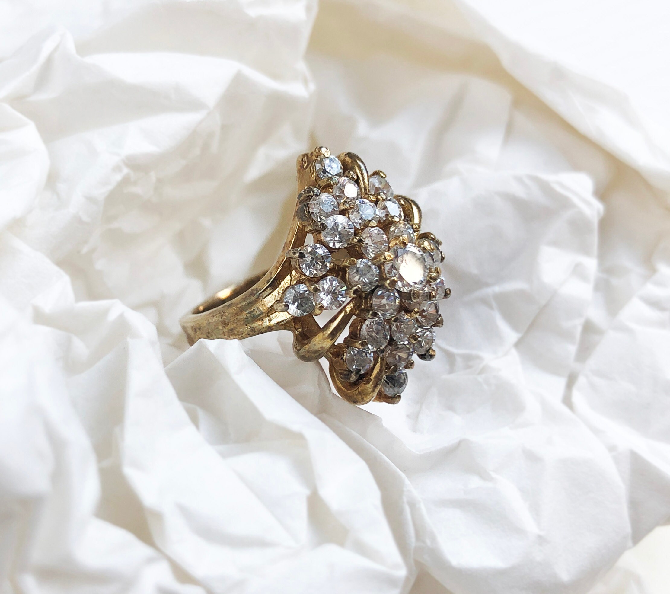 Large cocktail ring vintage right hand rings for women | Etsy