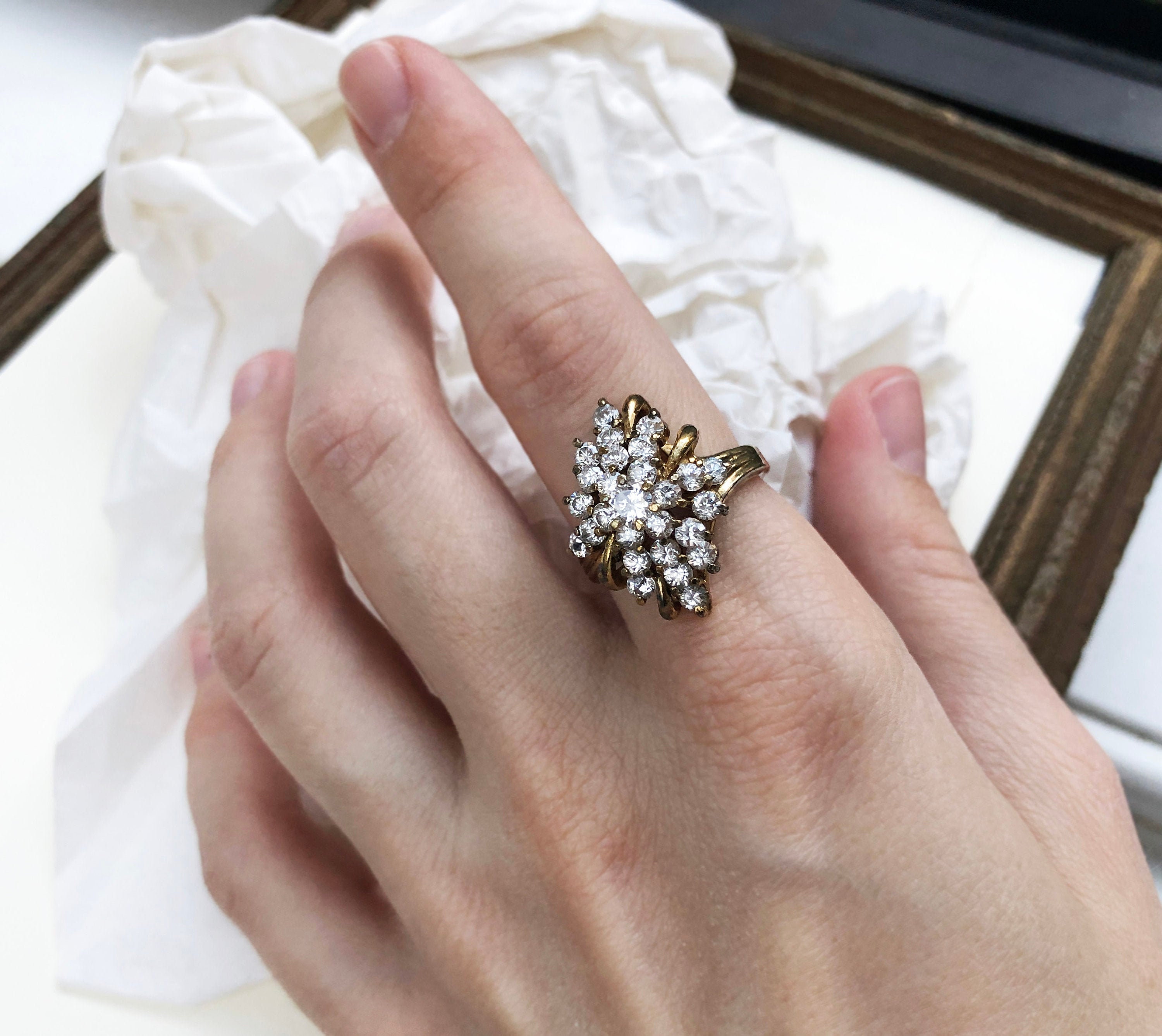 Large cocktail ring vintage right hand rings for women | Etsy