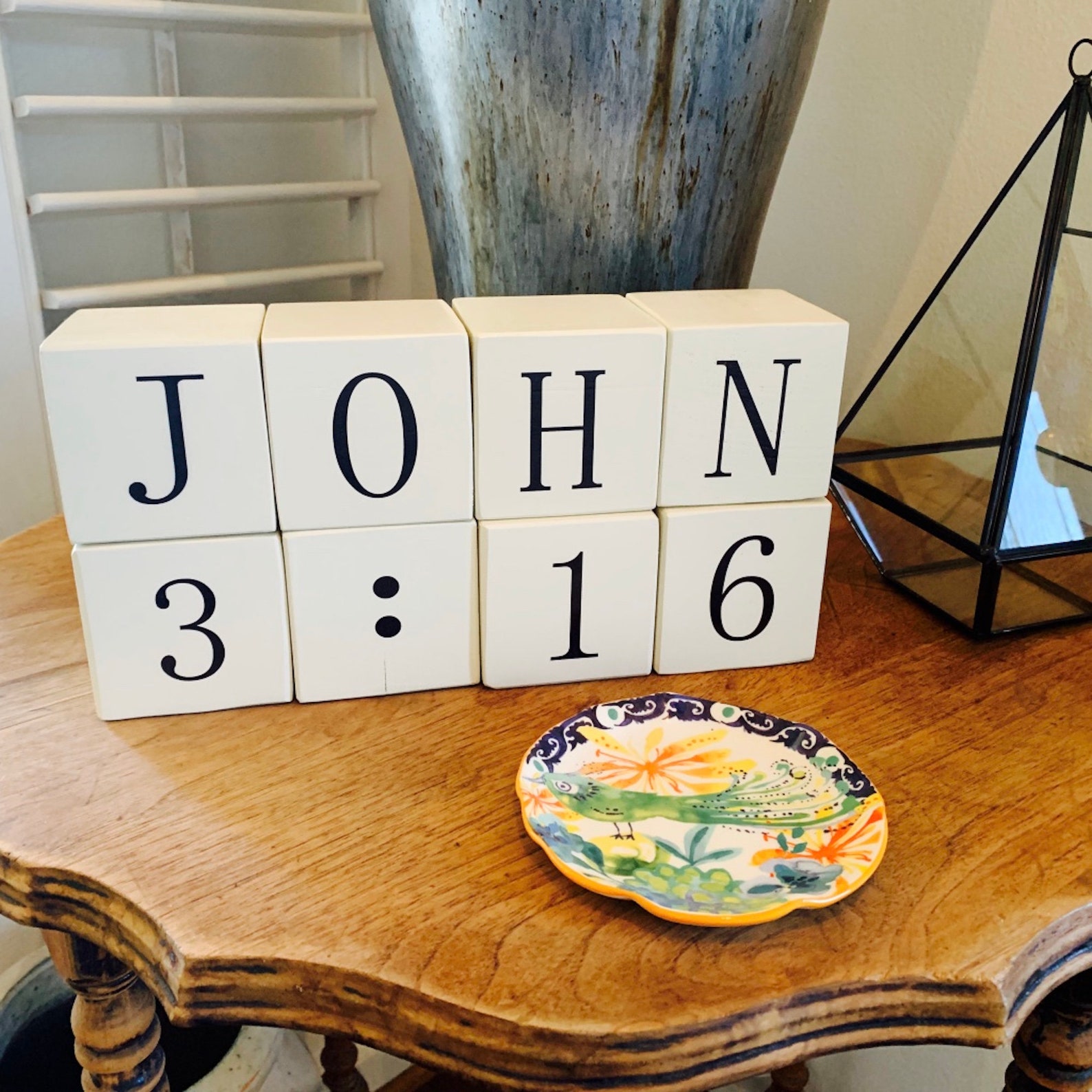 Handcrafted White Wood Number Blocks – Set of 4 | Rustic Number Décor ...