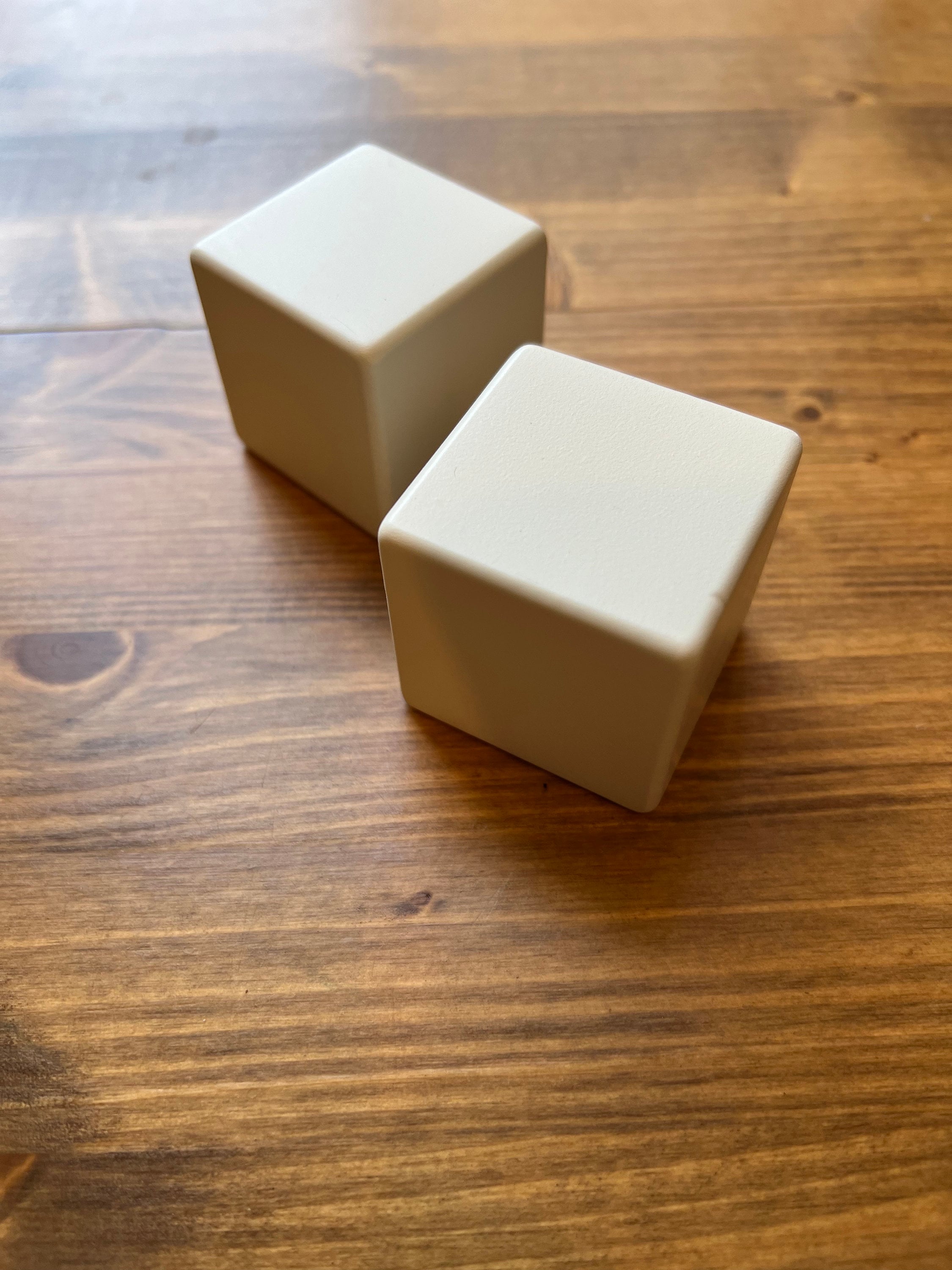 White Painted Wood Blocks With Rounded Edges – 1.75-inch Cube | Smooth ...