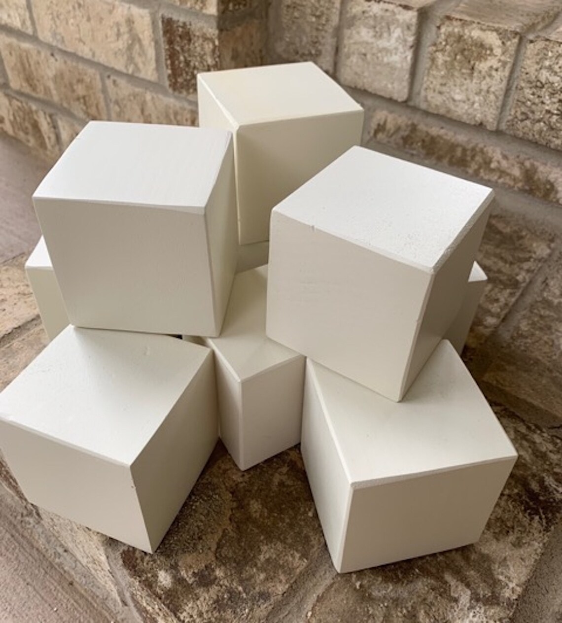 Handmade White Wood Blocks Set of 2 Blank Blocks Personalized Letter ...