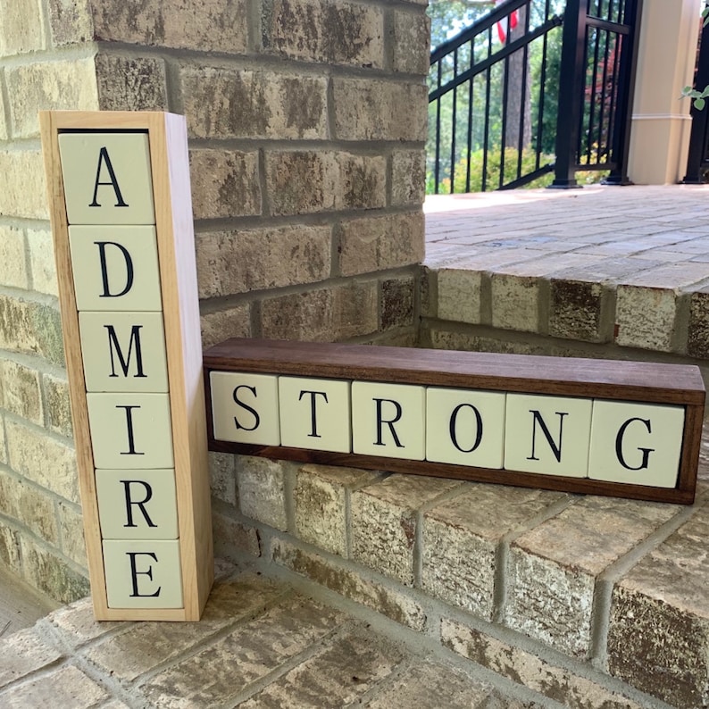 Handmade Wood Letter Block Set of 6 Inspiring Words New Home Gifts ...