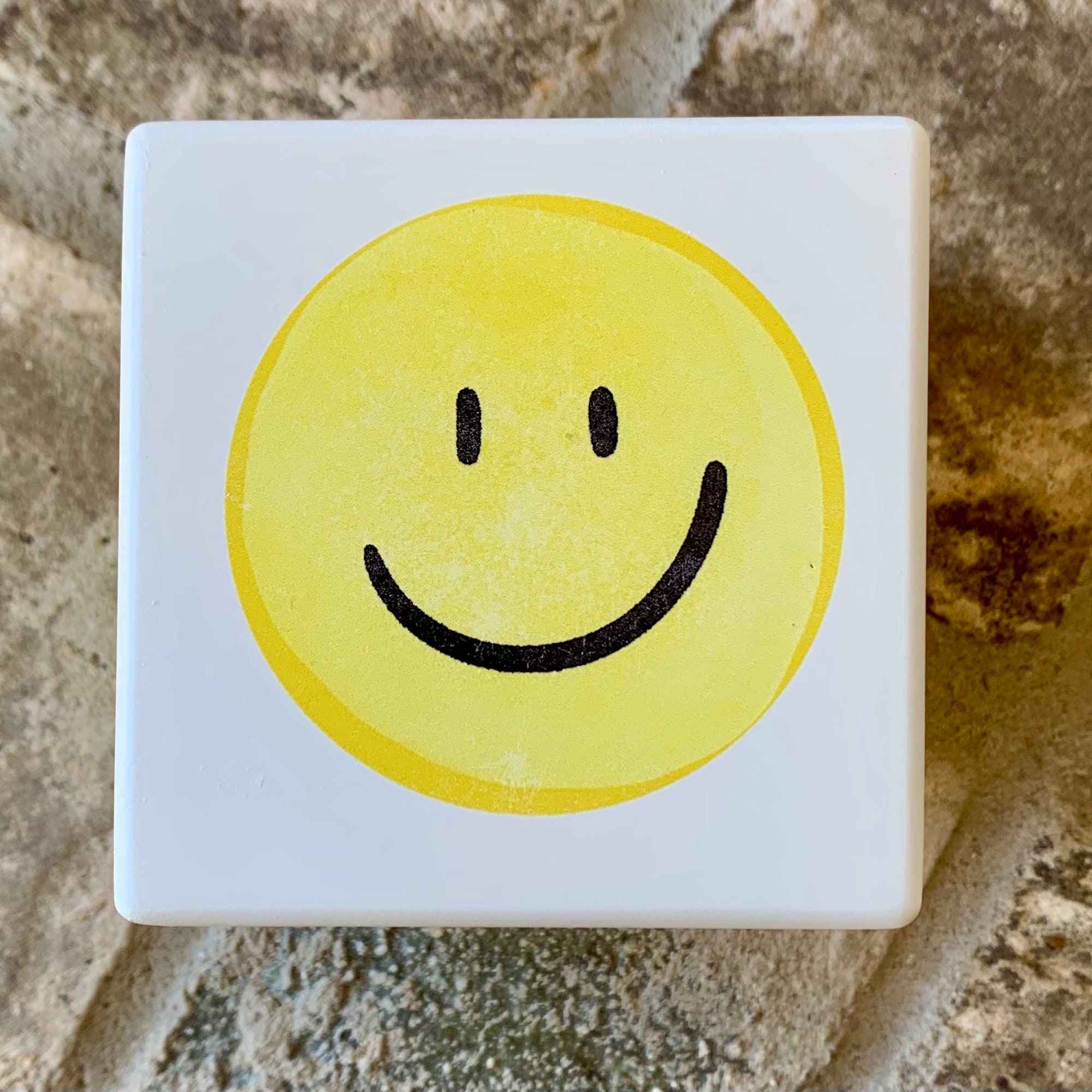 Handmade White Wood Emoji Blocks – Set of 2 | Fun Decorative Blocks ...