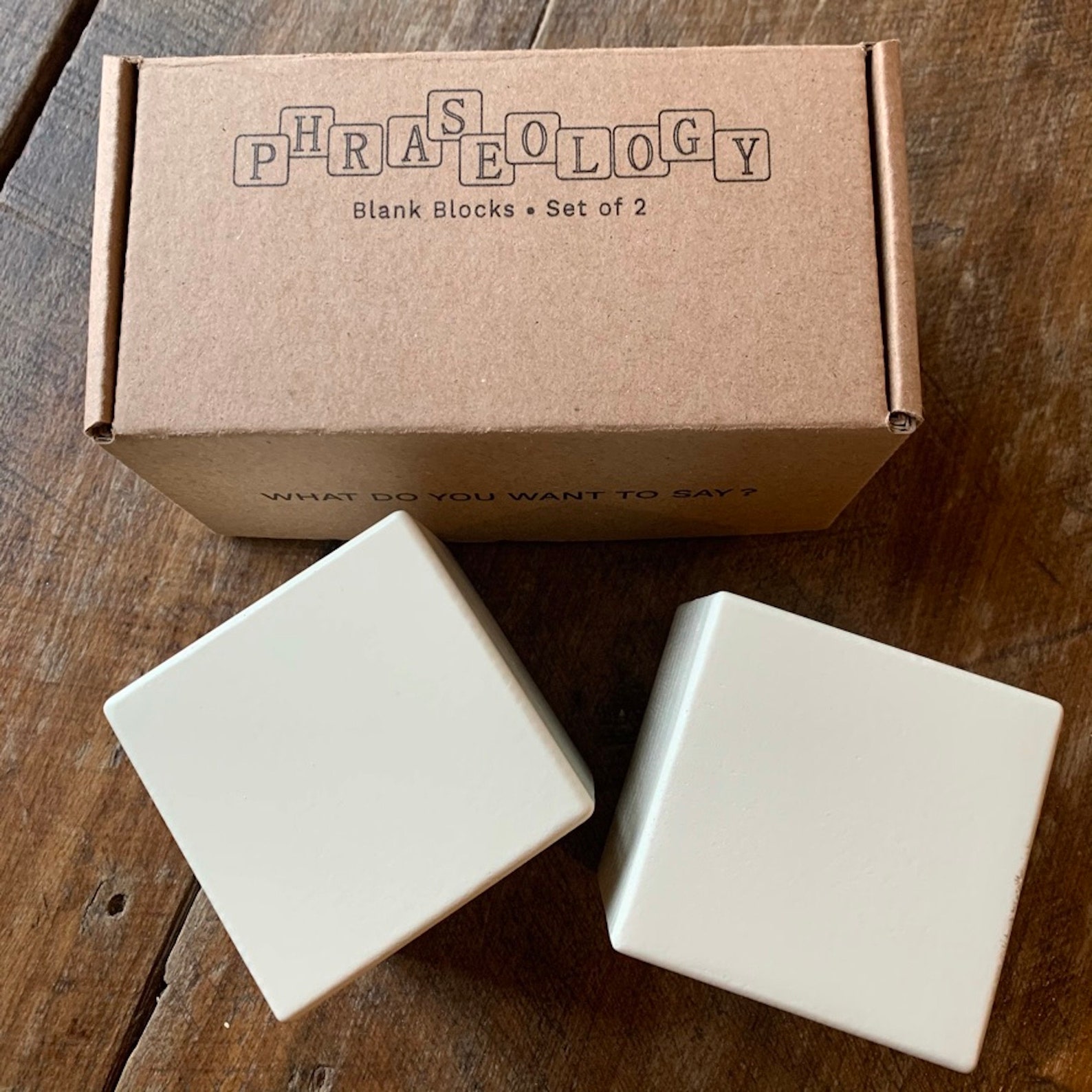 Handmade White Wood Blocks Set of 2 Blank Blocks Personalized Letter ...