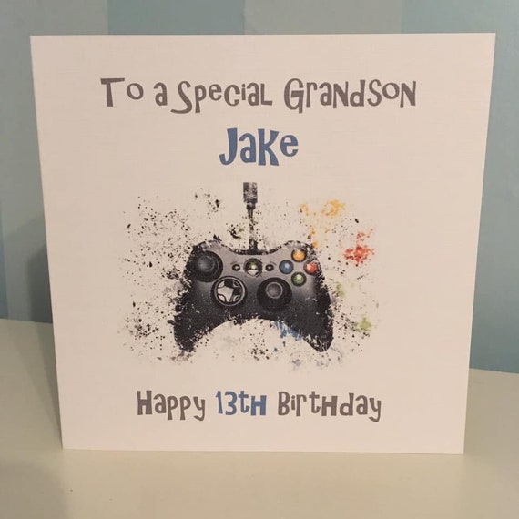 Personalised Game Controller Birthday Card Boys Any Relation - Etsy UK