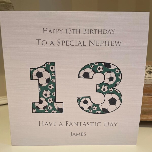 Football 13th Birthday Card - Etsy UK