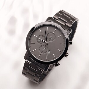 Custom Gunmetal Mens Watch: Personalized Groomsmen Gift - Etsy