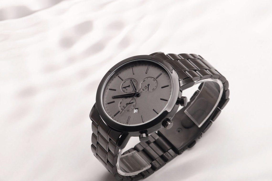 Custom Gunmetal Mens Watch: Personalized Groomsmen Gift - Etsy