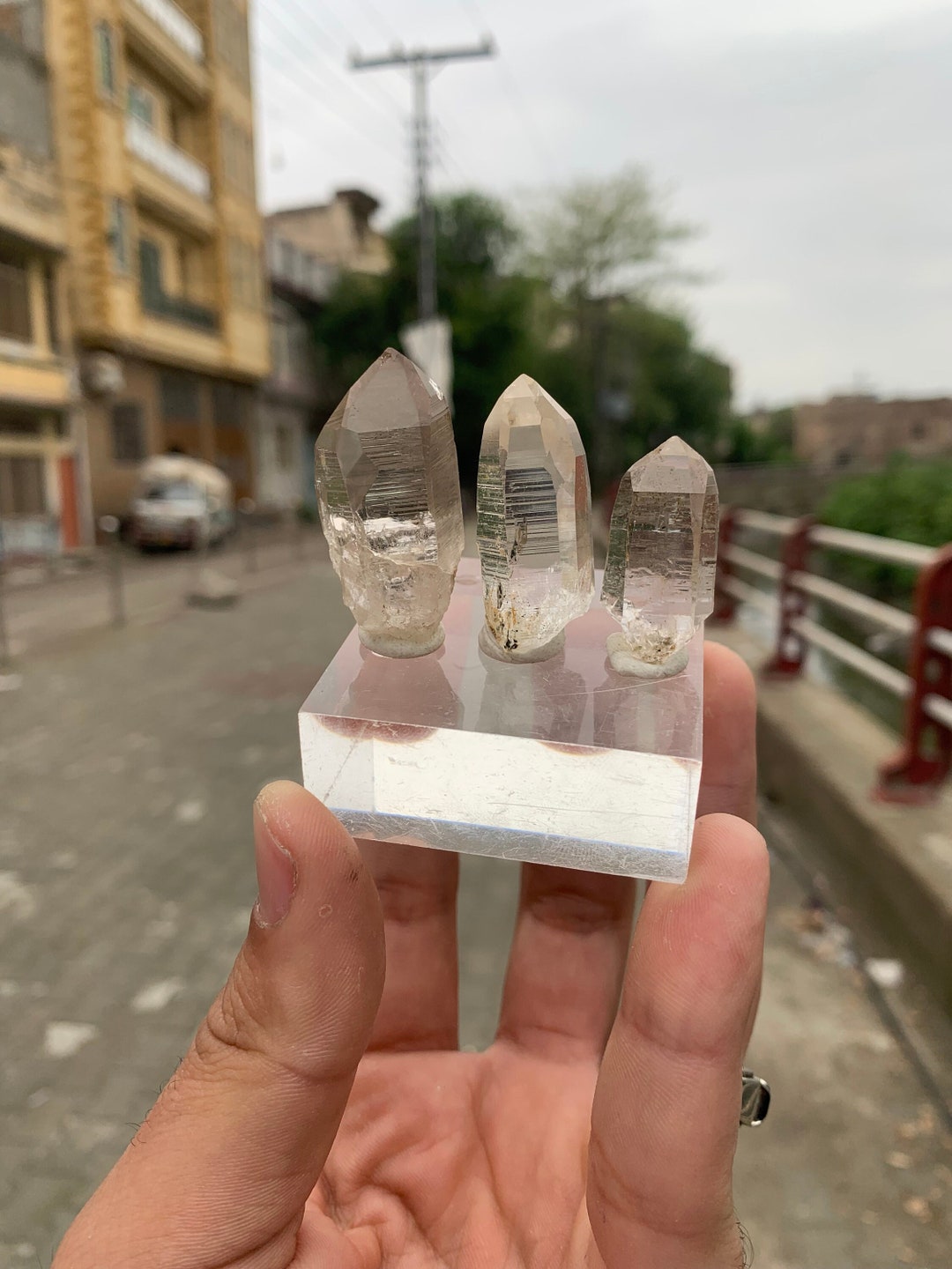 3 Light Smokey Himalayan Quartz Crystals Having Sharp Lustre & Clarity ...