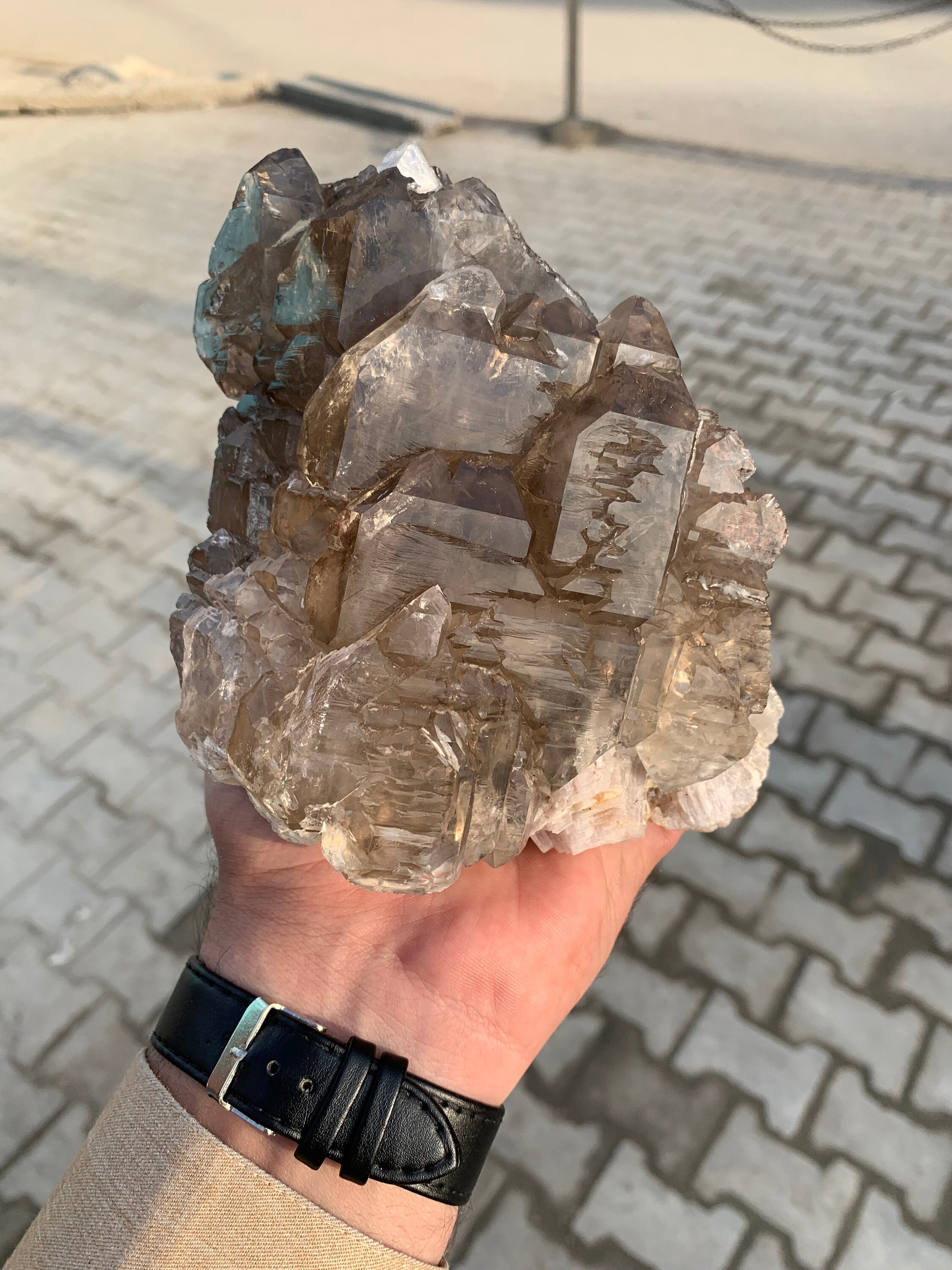 Huge Smokey Elestial Bundle Quartz Crystals With Matrix Having Rainbow ...