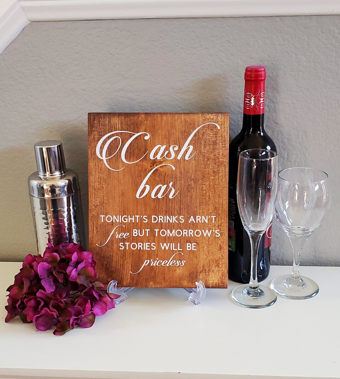 Cash Bar Wedding Sign Wedding Bar Sign Cash Bar Sign Rustic - Etsy