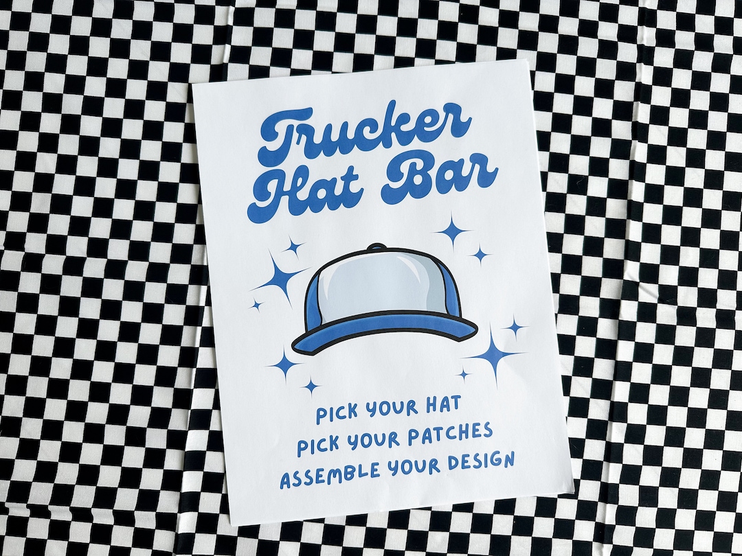Printable Trucker Hat Bar Sign - Digital Download, Customizable ...