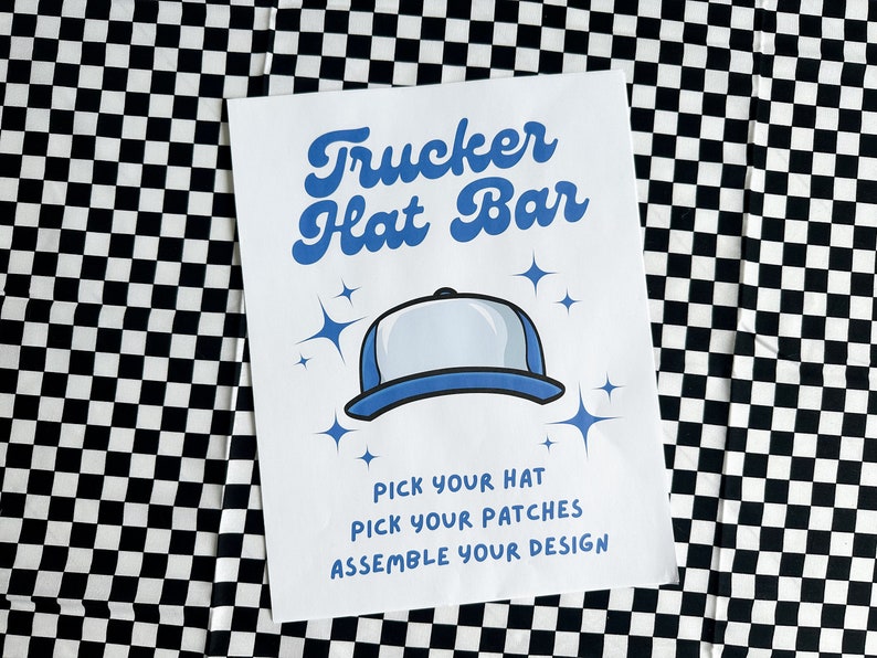 Printable Trucker Hat Bar Sign - Digital Download, Customizable, Trucker Hat Bar Party Sign - Etsy