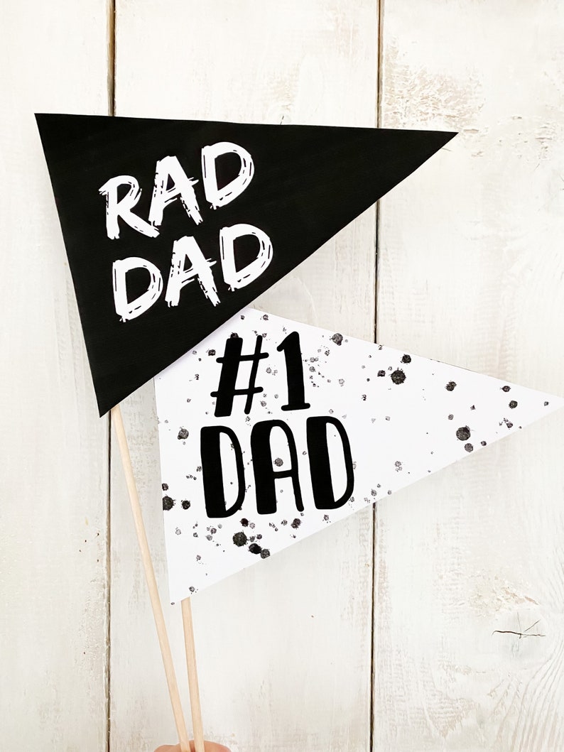 Father's Day Pennant Flags: Rad Dad & #1 Dad (digital Download) - Etsy