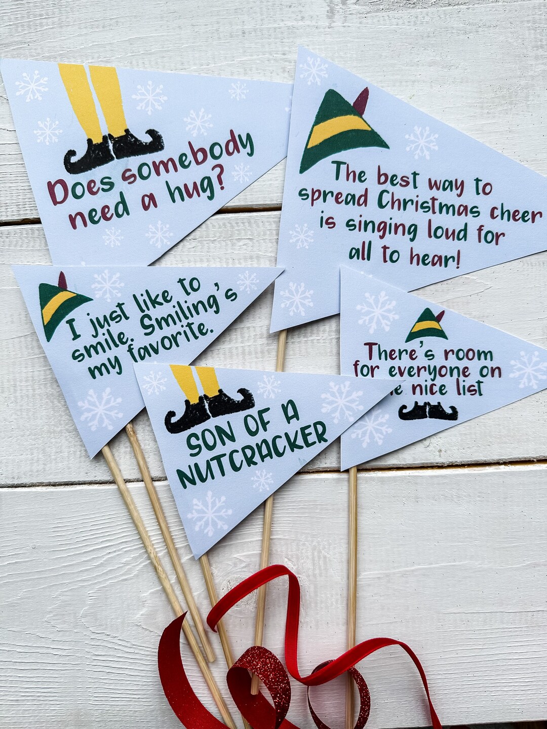 Christmas Pennant Flag, Elf Printables, Holiday Flags, Buddy the Elf ...