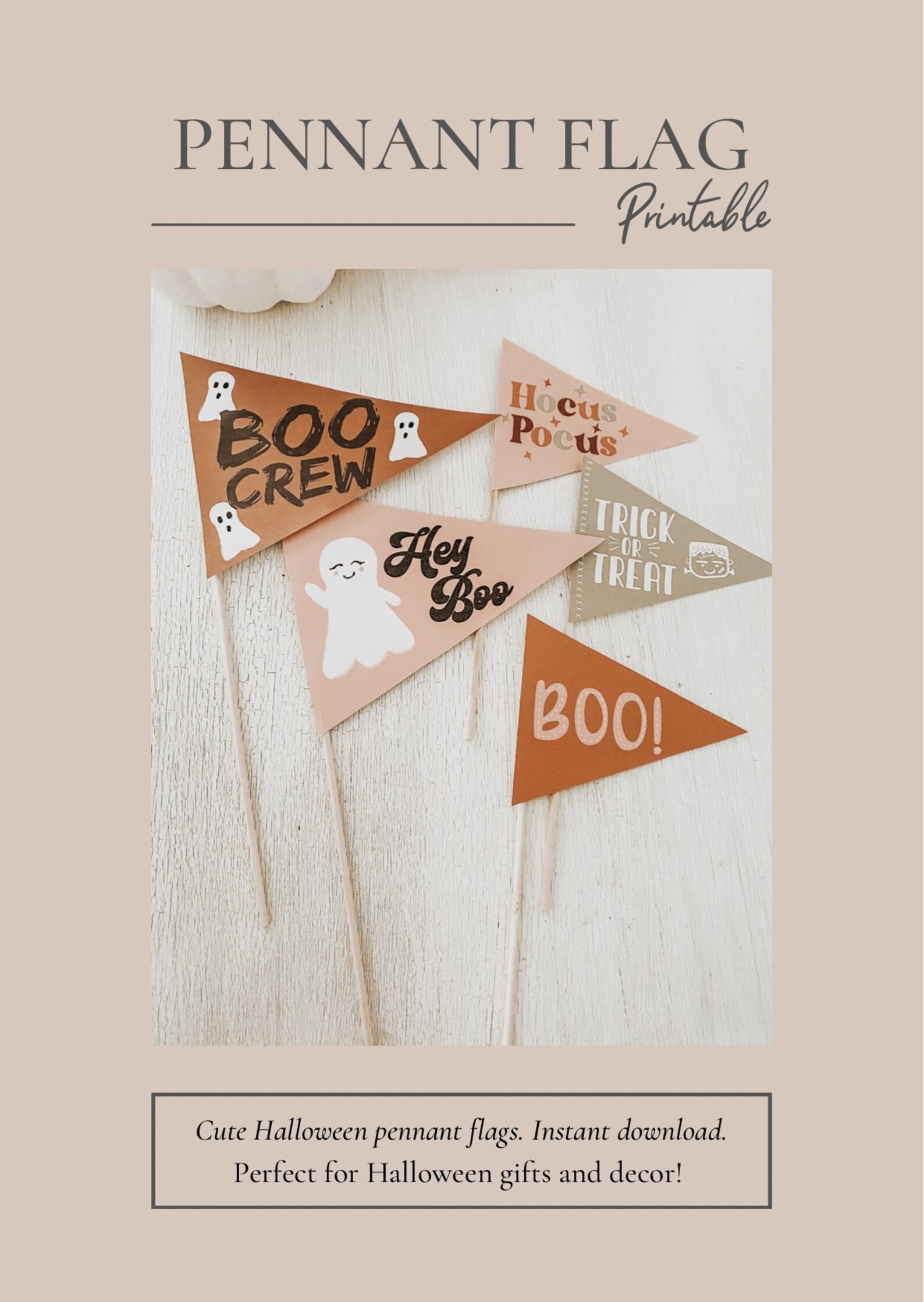 Halloween Pennant Flag Printable Set of 5 Designs Printable - Etsy Canada