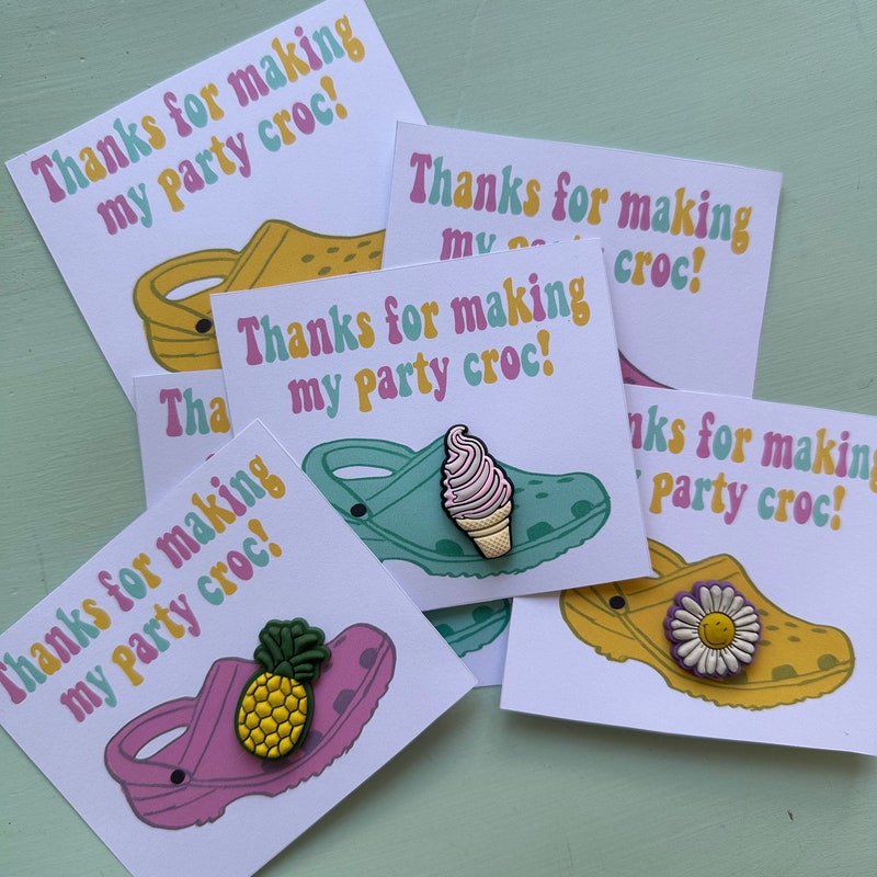 Croc Charms Card Template - Etsy