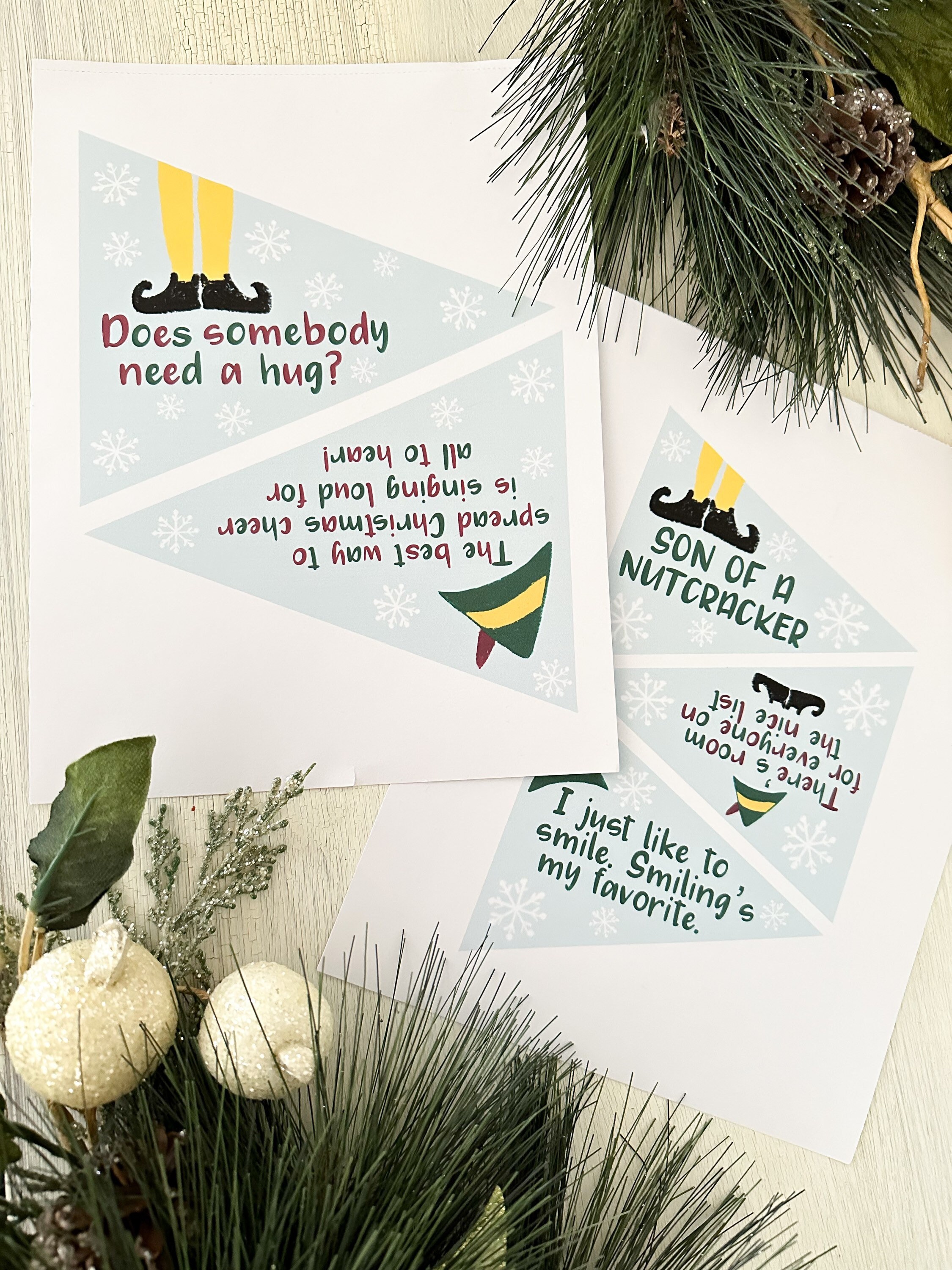 Christmas Pennant Flag Elf Printables Holiday Flags Buddy - Etsy