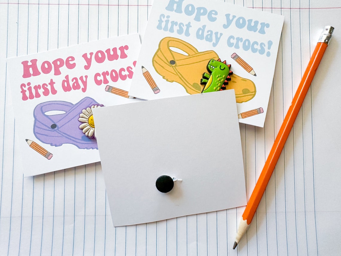Croc Charm Cards: First Day of School Class Gift (digital Download) - Etsy