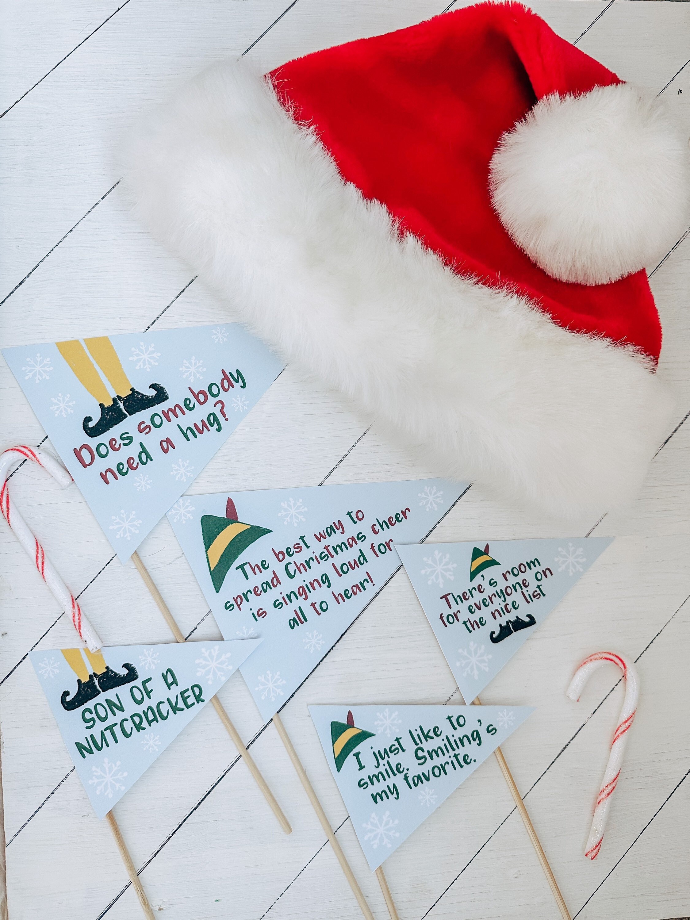 Christmas Pennant Flag Elf Printables Holiday Flags Buddy - Etsy