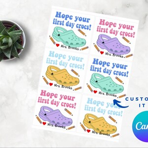 Croc Charm Cards: First Day of School Class Gift (digital Download) - Etsy