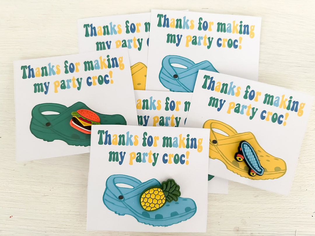 Croc Party Favor, Croc Favor, Gift Tags Croc, Croc Party, Shoe Charm ...