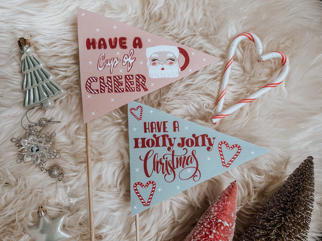 Christmas Pennant Flag Printables, Holiday Flags, Christmas Flags ...