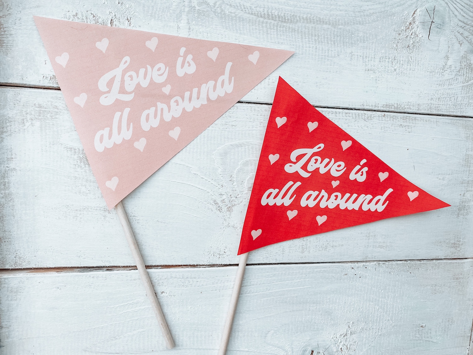 Valentines Pennant Flags Printable: Set of 5 Designs (digital Download ...