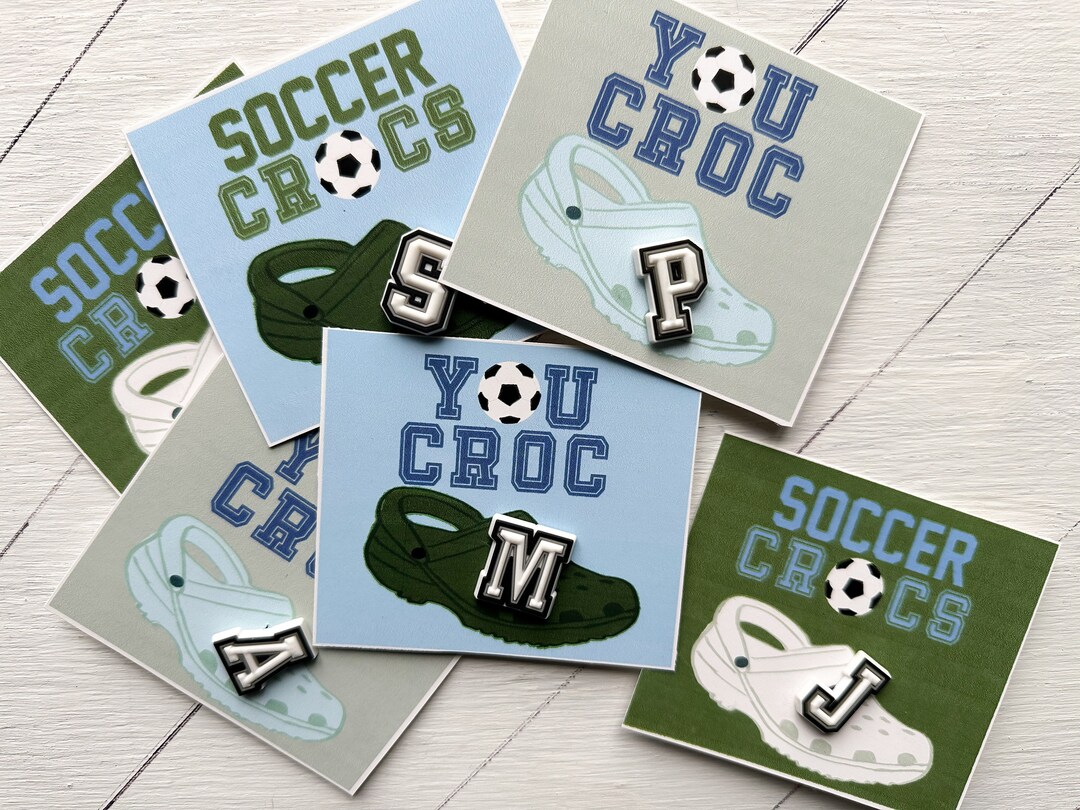 Soccer Team Gift Tag, Croc Card, Gift Tags Soccer, Team Gift, Shoe ...