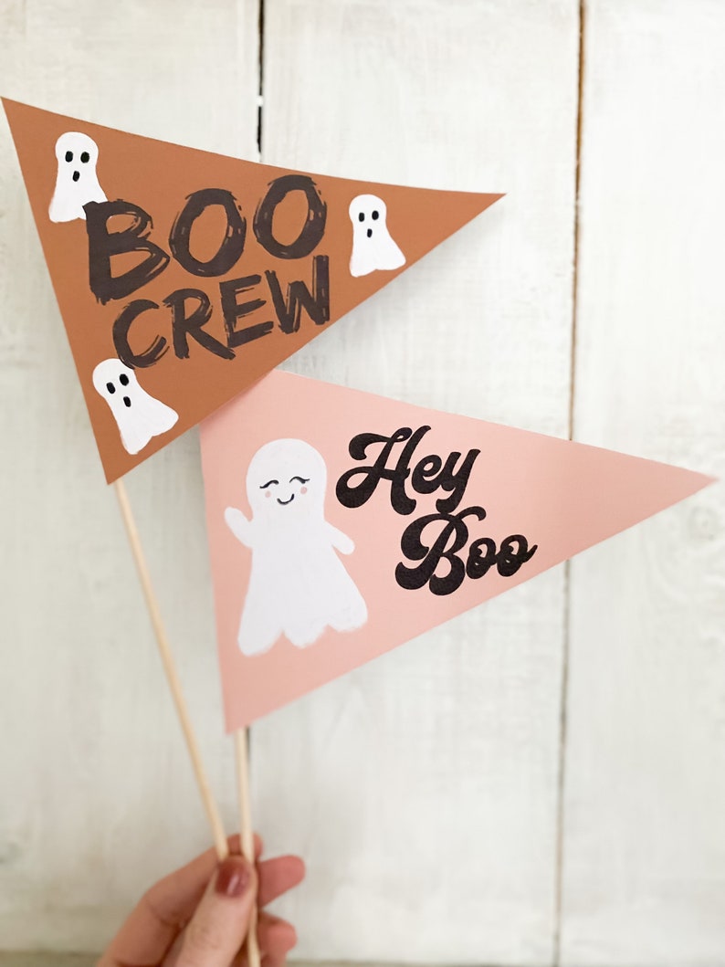 Halloween Pennant Flags Printable: Party Decor, Boo Basket (digital ...