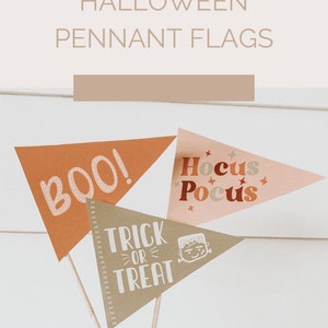 Halloween Pennant Flags Printable: Party Decor, Boo Basket (digital ...