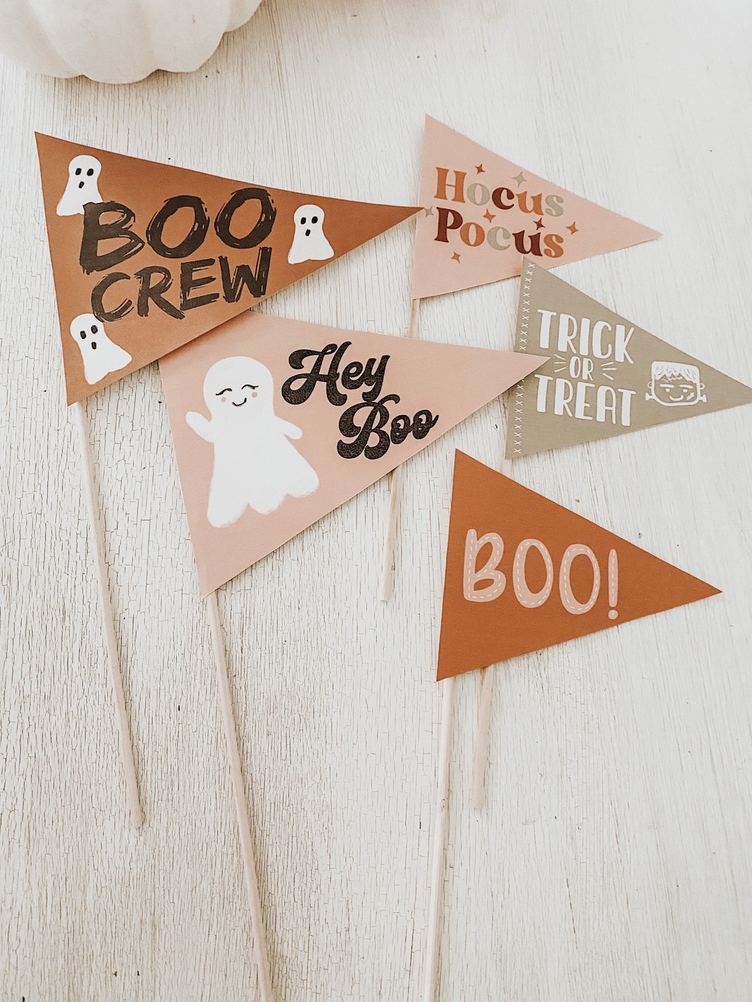 Halloween Pennant Flags Printable: Party Decor, Boo Basket (digital ...