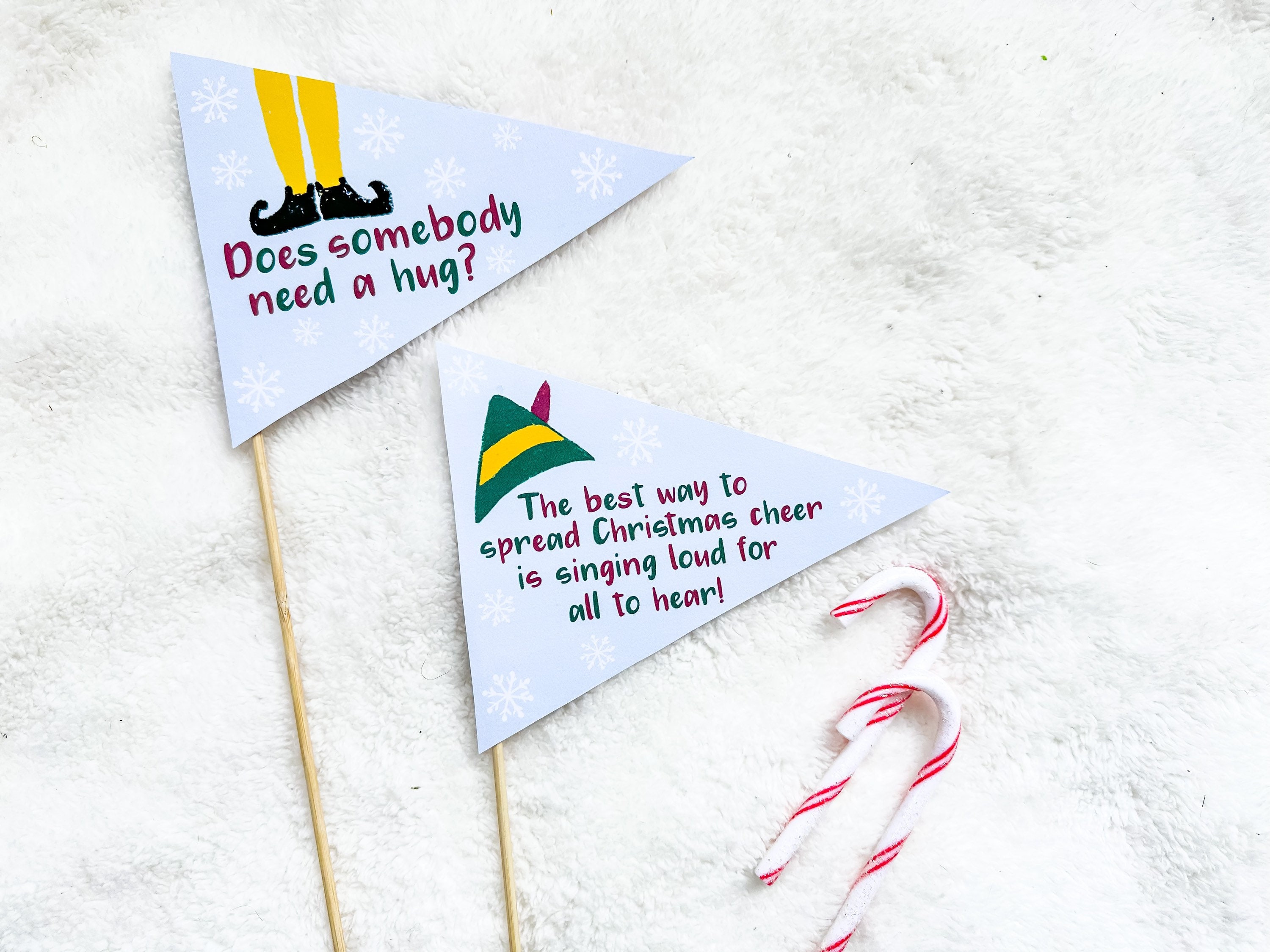 Christmas Pennant Flag Elf Printables Holiday Flags Buddy - Etsy