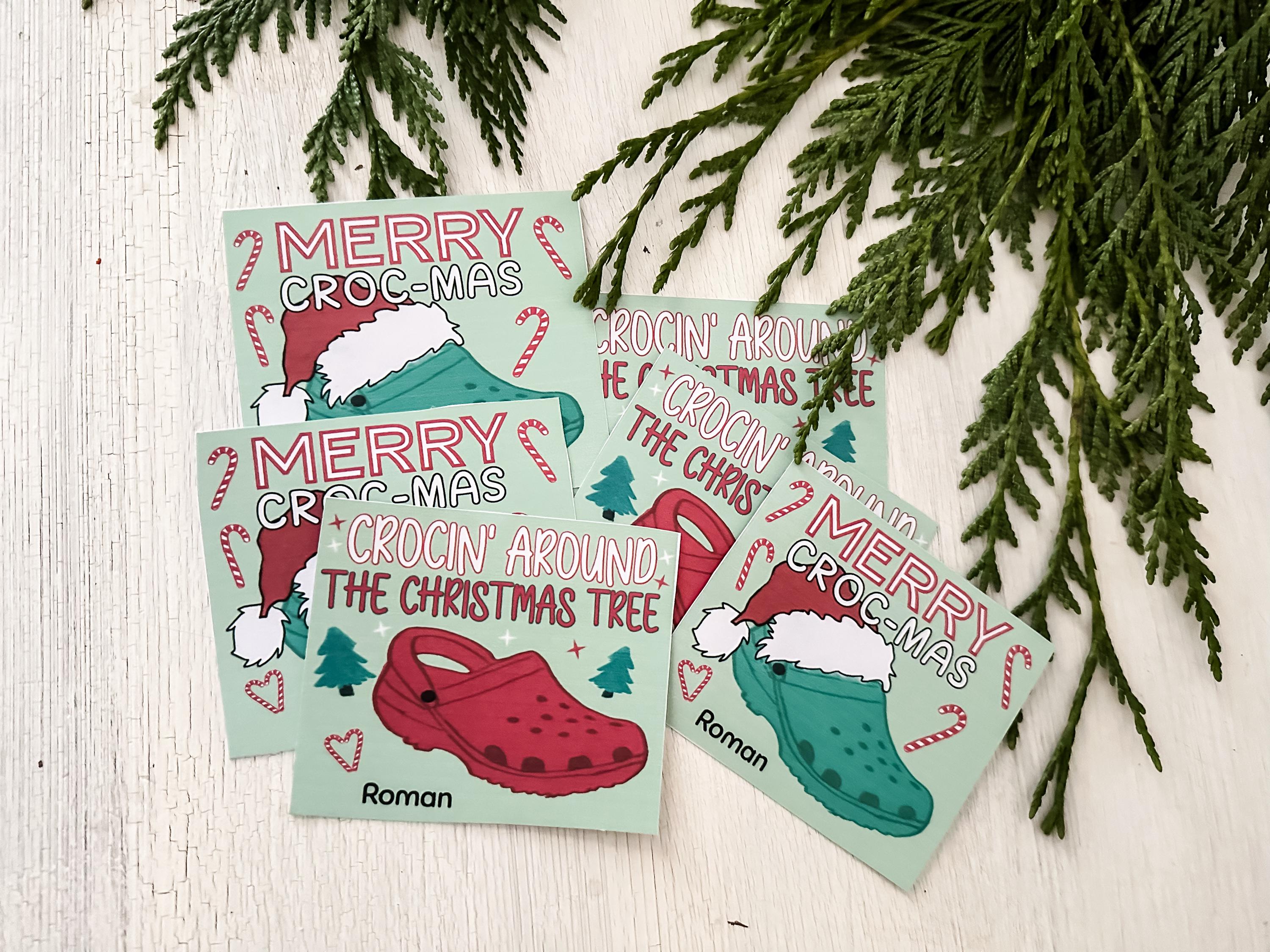 Croc Christmas Charm Card: Printable Class Gift Tag (PDF) - Etsy